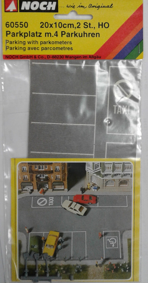 NOCH 60550 -PARKING WITH PARKOMETERS - HO SCALE ROAD CREPE PAPER| Hobbyplex