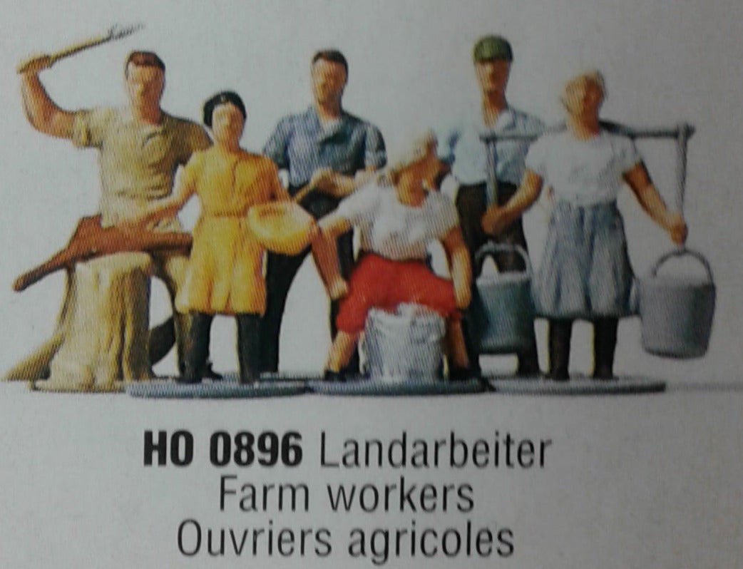 MERTEN HO-896 - 'FARM WORKERS' HO SCALE PLASTIC MODEL FIGURES| Hobbyplex