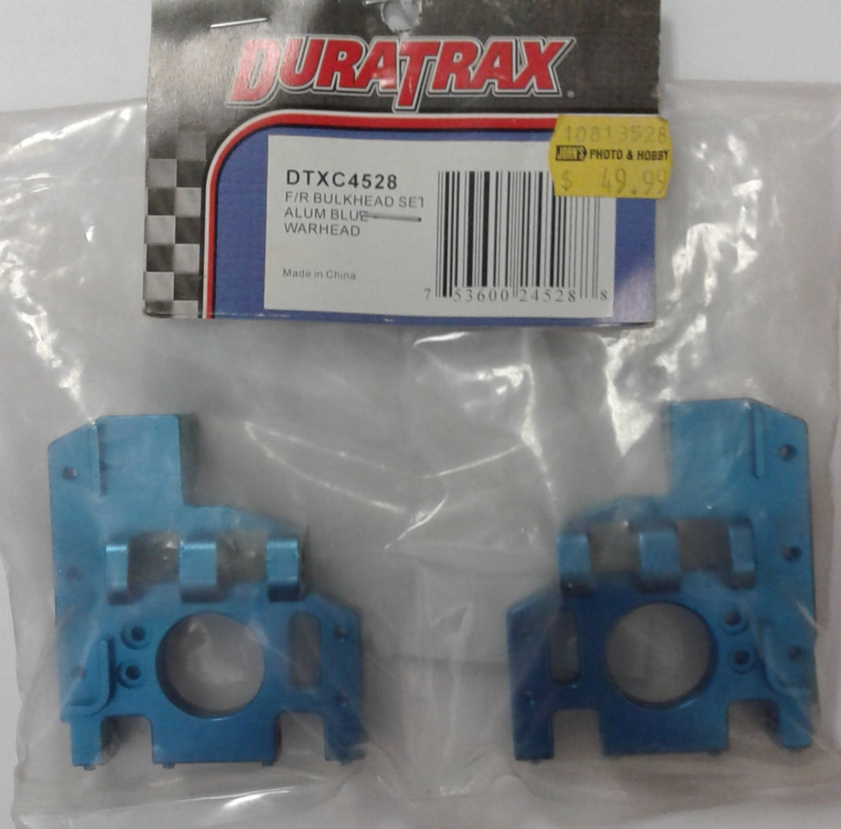 DURATRAX - DTXC4528 - F/R BULKHEAD SET, BLUE ALUMINUM, WARHEAD| Hobbyplex