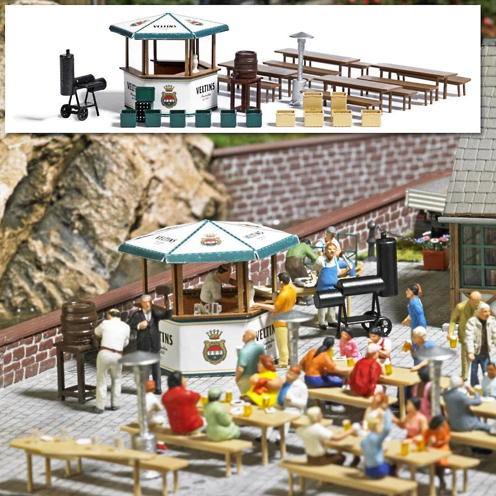 BUSCH 1048 - BEER GARDEN - HO SCALE PLASTIC MODEL KIT| Hobbyplex