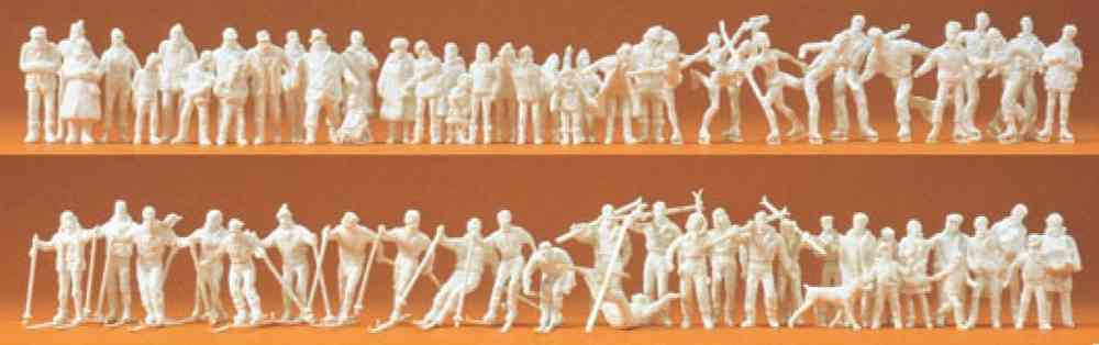 PREISER # 16347 - 'IN THE WINTER' UNPAINTED FIGURES - HO SCALE| Hobbyplex
