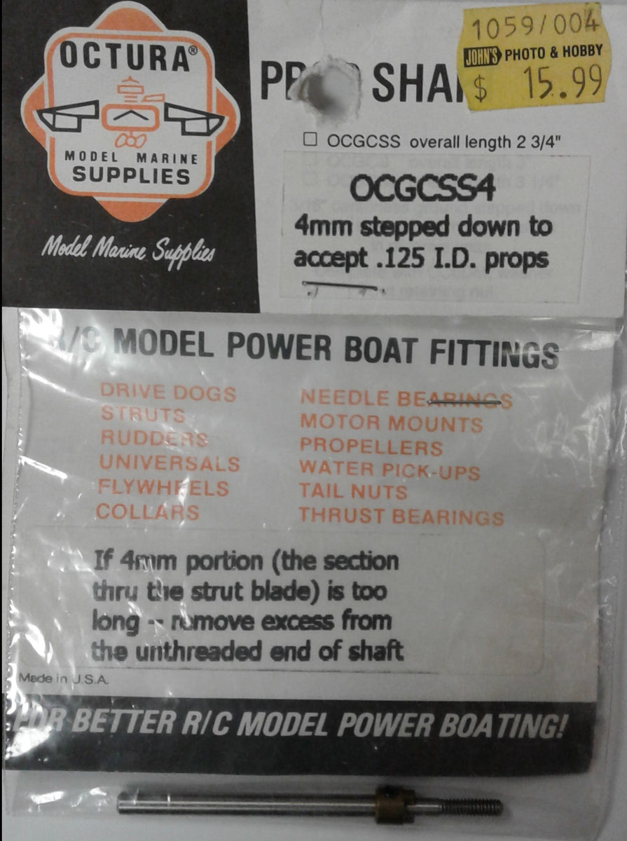 OCTURA - OCGCSS4 - PROP SHAFT - STEPPED DOWN TO ACCEPT .125 I.D. PROPS ...