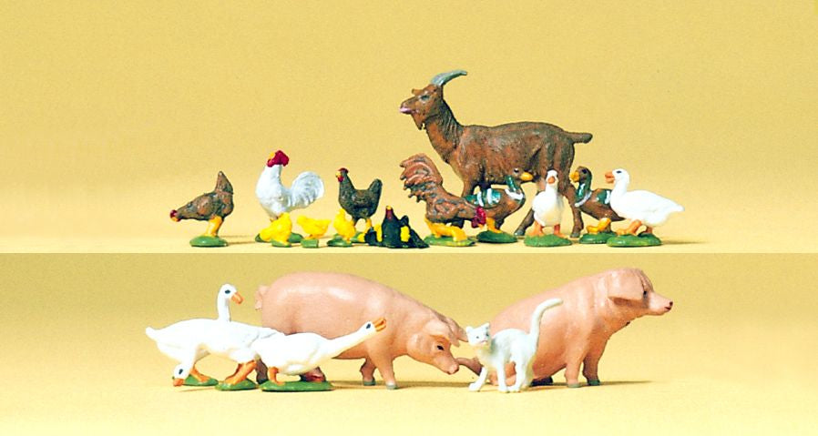 PREISER 72414 - "SET OF SMALL ANIMALS" - 1:72 SCALE PLASTIC MODEL FIGU ...