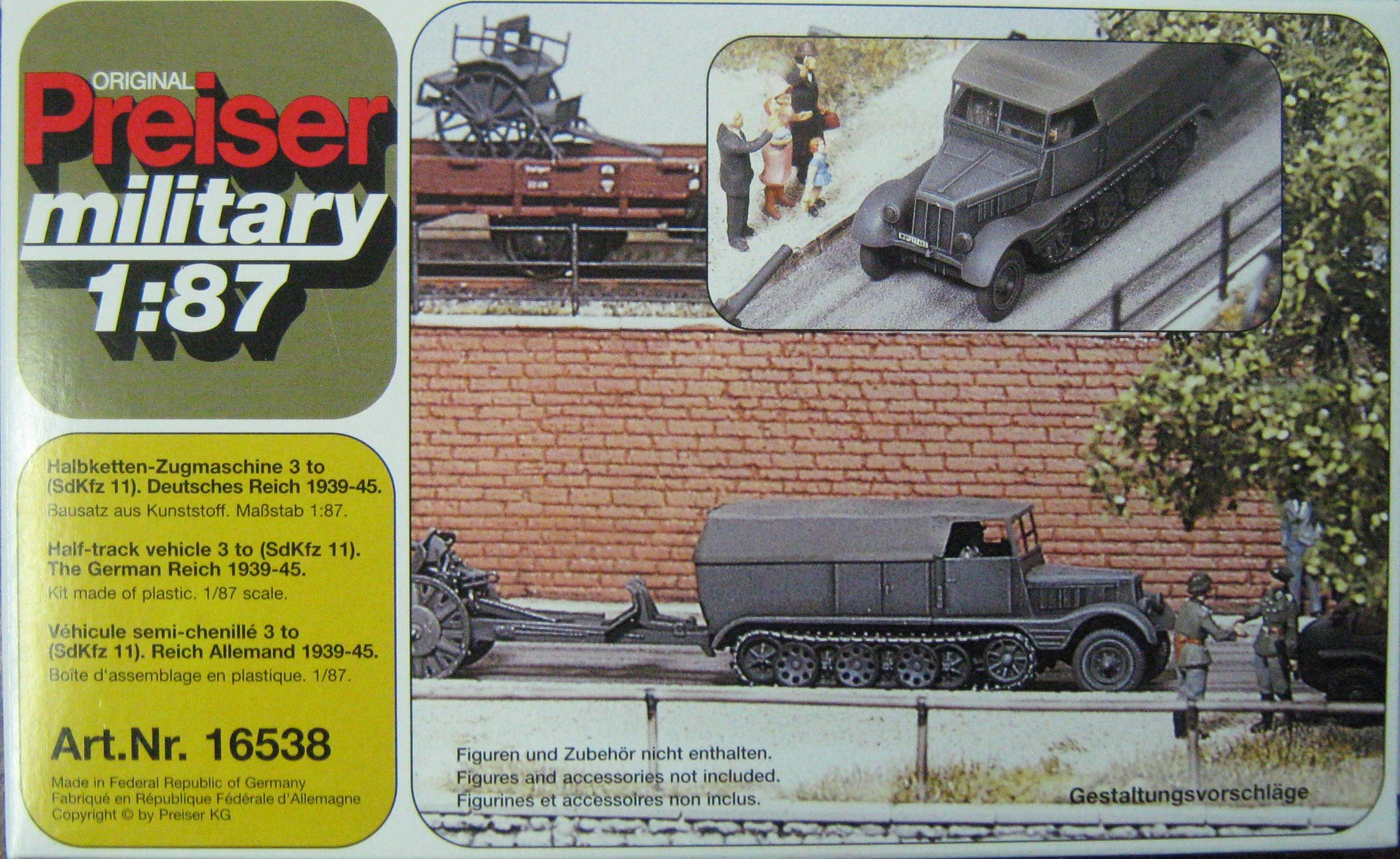 PREISER MILITARY MODEL # 16538 - HALF-TRACK VEHICLE 1:87 SCALE| Hobbyplex