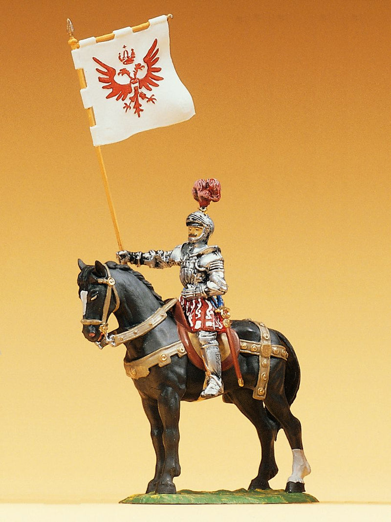 PREISER 52353 - HEROLD ON HORSEBACK - ELASTOLIN - 1:25 SCALE| Hobbyplex